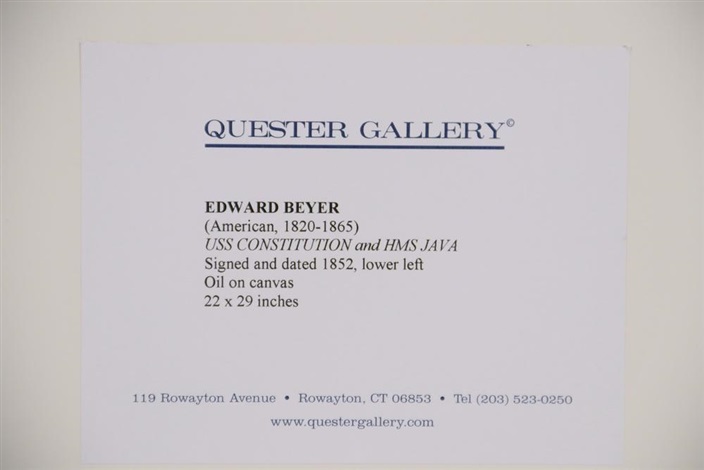 USS Constitution and HMS Java by Edward Beyer on artnet