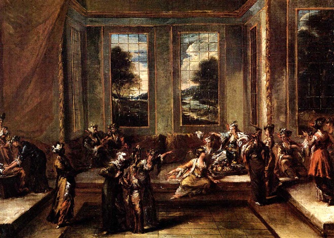 THE INTERIOR OF A TURKISH HAREM by Giovanni Antonio Guardi on artnet