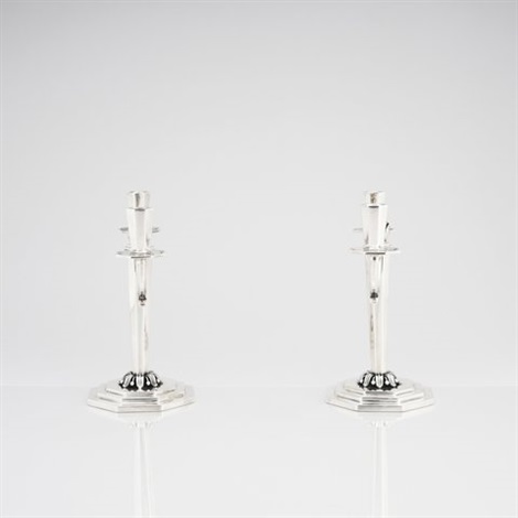 a pair of silver candelabra for K by Helge Lindgren on artnet