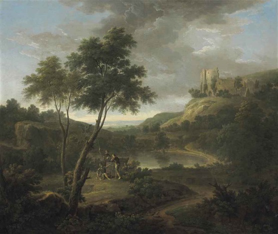 Capriccio with Classical Sarcophagus and Beeston Castle, Cheshire by ...
