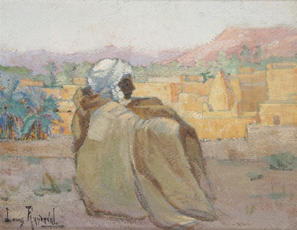 Oriental assis aux abords dun village dAlgérie by Louis Randavel on artnet