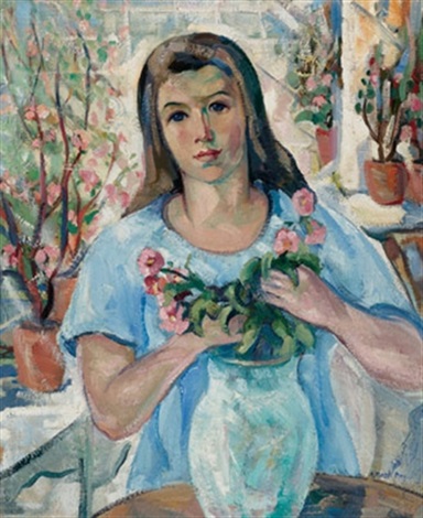 Arranging flowers by Henrietta Mabel May on artnet