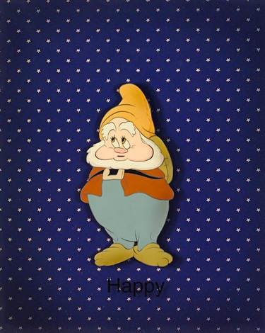 A celluloid of Happy from Snow White and the Seven Dwarfs by Walt ...