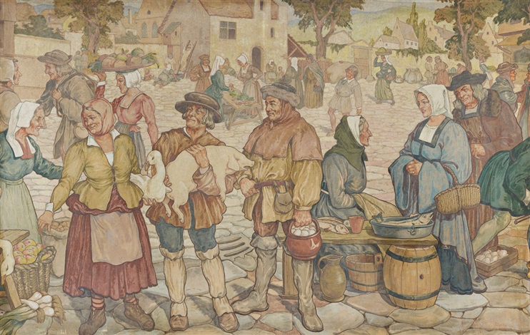 Original canvas mural for La Caravelle restaurant, New York City by ...