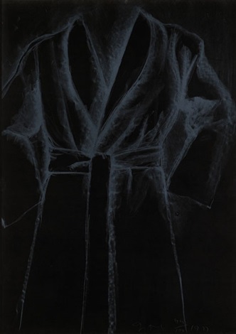 White robe on black paper by Jim Dine on artnet