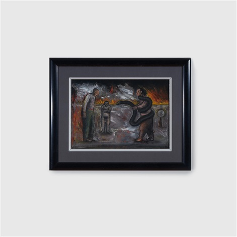 Man with Snake Threatening Another Man, 1985 by Peter Booth on artnet