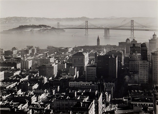 San Francisco and the Bay Bridge, California by Ansel Adams on artnet