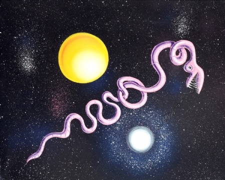 Space snake by Kenny Scharf on artnet