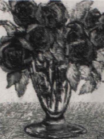 Rote Rosen in grüner Vase by William Nicholson on artnet