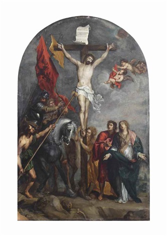 Christ on the Cross with Mary, Saint John, Mary Magdalene and Stephaton ...