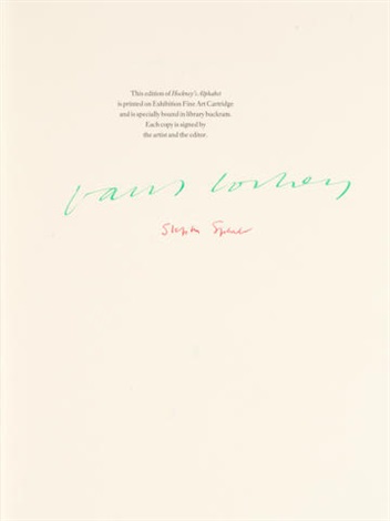 Hockneys Alphabet by David Hockney on artnet