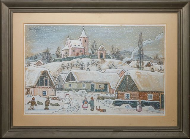 Zima v Hrusicích by Josef Lada on artnet