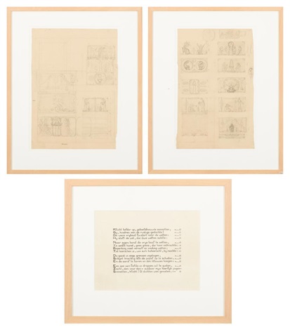 Three studies for Mathilde, and another sketch sheet by Bart van der ...