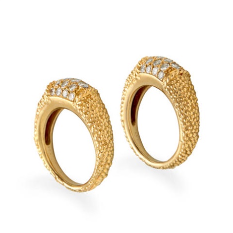 VAN CLEEF ARPELS A PAIR OF 18K GOLD AND DIAMOND PHILIPPINE RINGS by Van ...