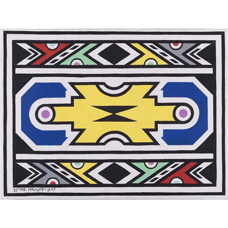 Ndebele pattern by Esther Mahlangu on artnet