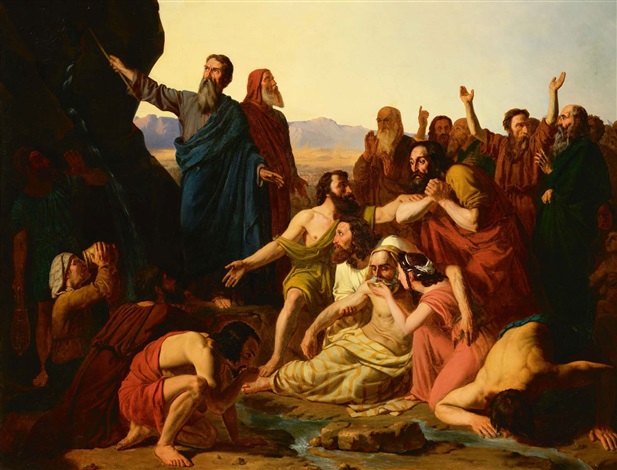 Moses striking the Rock with his Rod by Henri Lehmann on artnet