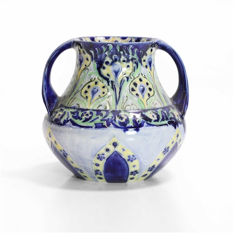 a Florian Ware Peacock twin-handled vase by William Moorcroft on artnet