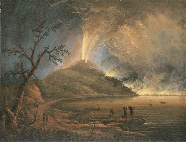 Vesuvius erupting at night by Pierre Jacques Volaire on artnet