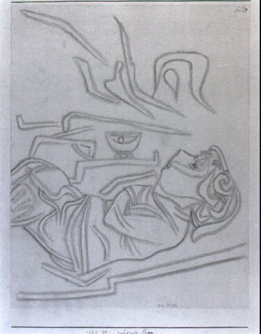 Ruhende Frau portrait of Lily Klee by Paul Klee on artnet