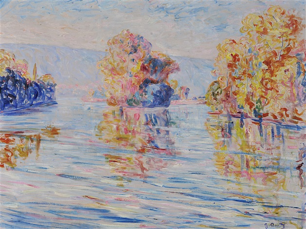 Les iles sur la Seine en Automne by Georgette Agutte on artnet