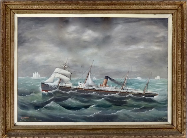S.S. Ionic Passing Icebergs During Homeward Passage by Frank Barnes on ...