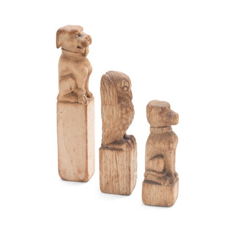 Of Sir Robert Lorimer Interest three wooden carvings probably by the ...