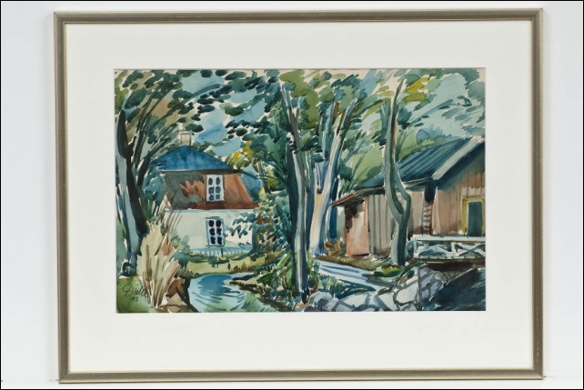Talo joen rannassa - Huset vid åstranden by Gösta Diehl on artnet
