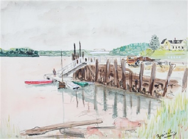 Dock scene by Malvin Marr Albright on artnet