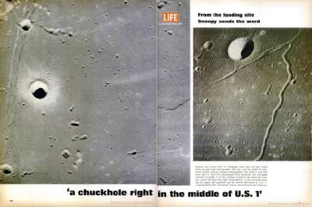 First close-up color photographs of Tranquility Base from lunar orbit ...