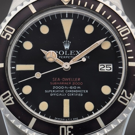 Rolex. Sea-Dweller Double Red, Reference 1665 A stainless steel ...