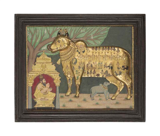 AN ICON OF THE SAGE VASISTHA AND THE DIVINE WISH-FULFILLING BOVINE ...