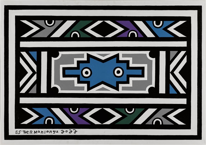 Ndebele Pattern by Esther Mahlangu on artnet
