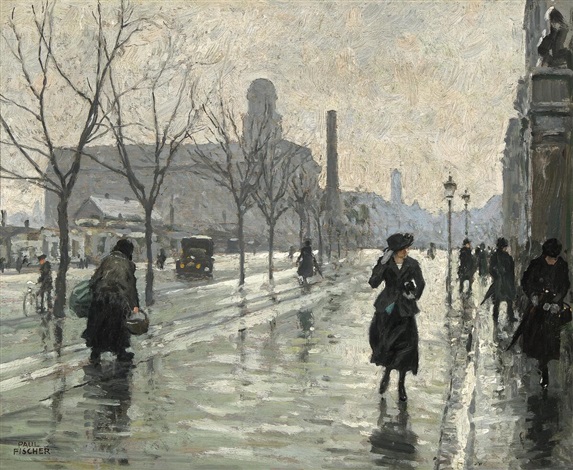 Rainy day on Vesterbrogade in Copenhagen near Axelborg and ...