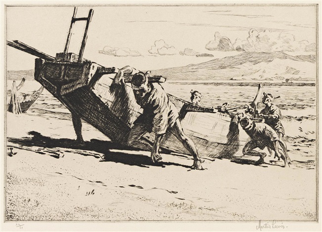 Beaching the Boat. by Martin Lewis on artnet