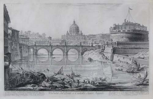 Veduta del Ponte e Castello SantAngelo from Vedute di Roma by Giovanni ...