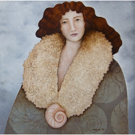 UNTITLED BLUE-EYED AND RED-HAIRED LADY by Michael Halliwell on artnet
