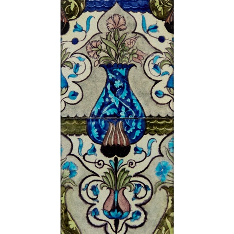 PERSIAN STYLE TWO-TILE PANEL by William de Morgan on artnet
