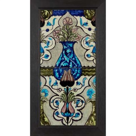 PERSIAN STYLE TWO-TILE PANEL by William de Morgan on artnet