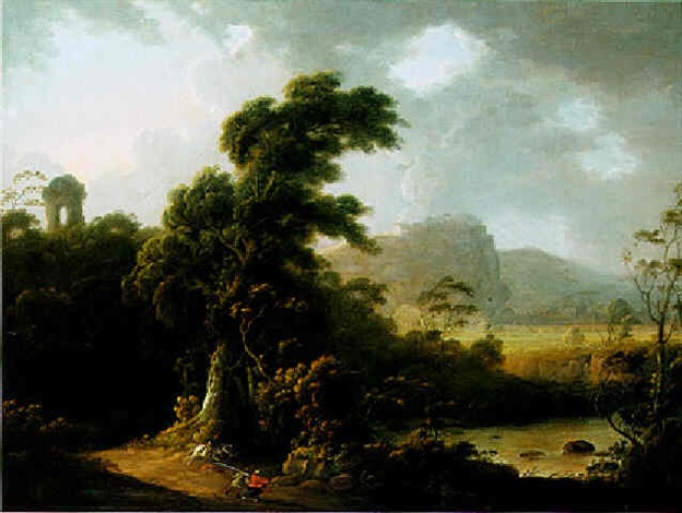 Italianate landscape with figures on a path by John Rathbone on artnet