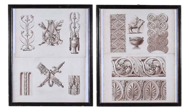 FOUR DESIGNS FOR NEO-CLASSICAL FRIEZES AND ARCHITECTURAL ORNAMENTS IN ...