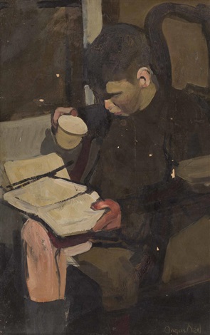 Boy reading by Angus Neil on artnet