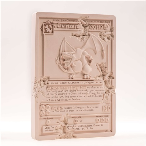 Crystallized Charizard Card Pink by Daniel Arsham on artnet