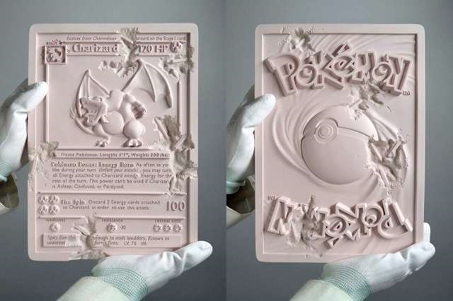 Crystallized Charizard Card Pink by Daniel Arsham on artnet