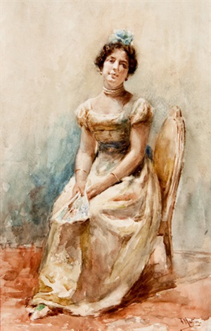 Dama con abanico by Tomas Martin Rebollo on artnet
