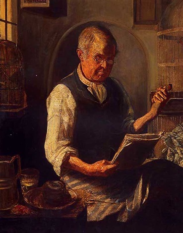 Old man with caged birds by Frederick McCubbin on artnet