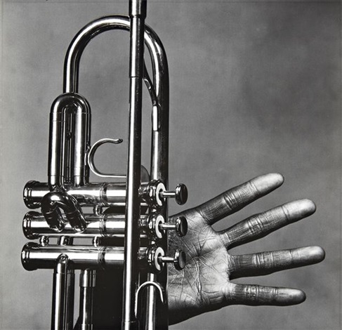 Miles Davis hand and trumpet, New York, July 1 by Irving Penn on artnet