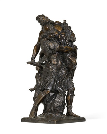A BRONZE GROUP OF ÆNEAS CARRYING HIS FATHER ANCHISES FOLLOWED BY ...