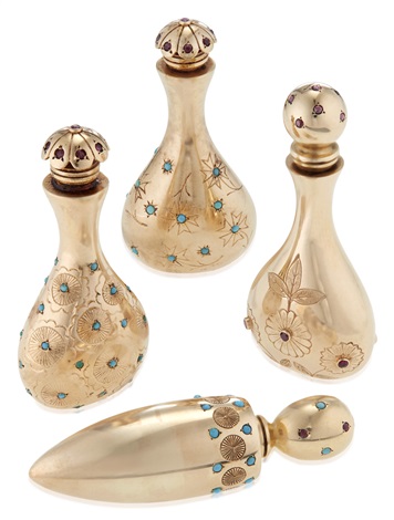 NO RESERVE JOHN RUBEL GROUP OF RETRO TURQUOISE, RUBY AND GOLD SCENT ...