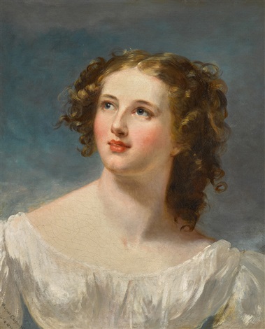 Portrait of a young lady, possibly the artists daughter Henrietta by ...