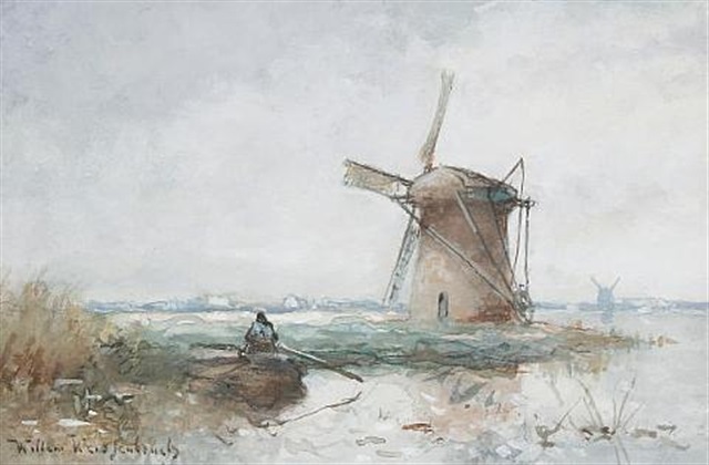 Landscape with windmill by Willem Johannes Weissenbruch on artnet